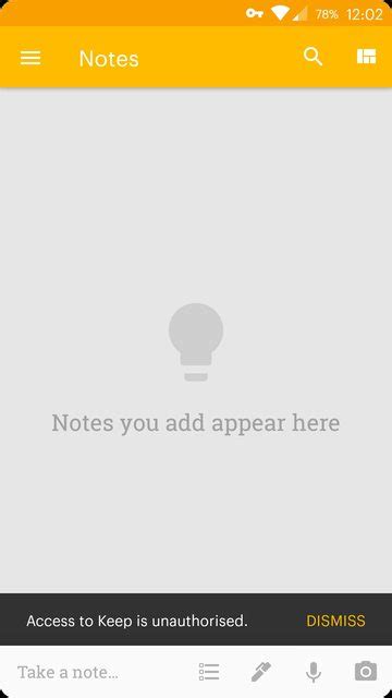 Access To Keep Is Unauthorised Error Message Android Enthusiasts