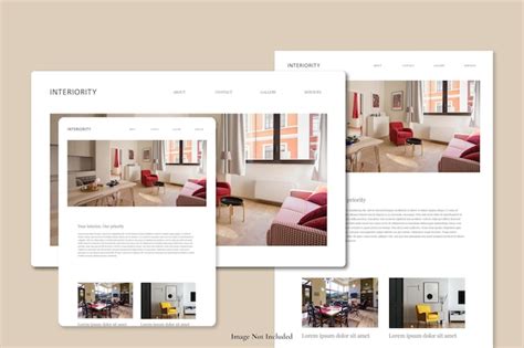 데스크톱 태블릿 및 전화 화면의 미니멀하고 현대적인 웹 사이트 화면 모형 프리미엄 Psd 파일