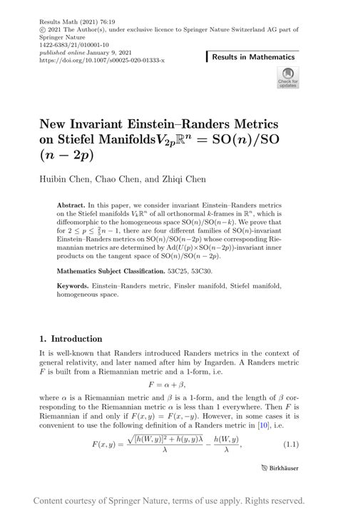 New Invariant Einsteinranders Metrics On Stiefel Manifoldsv 2p