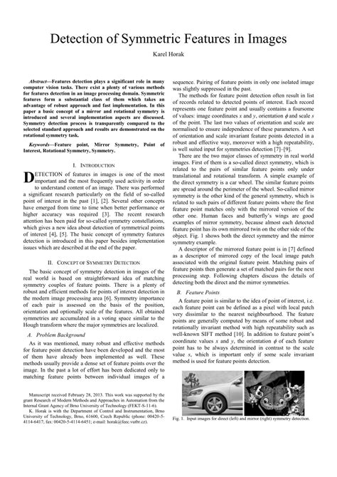 Pdf Detection Of Symmetric Features In Images