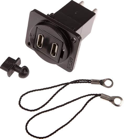 Cdl Micro Dual Usb C Female To Male Feedthrough Panel Mount Connector W Black Dust Cover