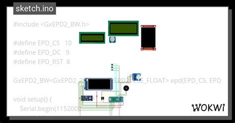 Projekt With Epaper Display Wokwi Esp32 Stm32 Arduino Simulator