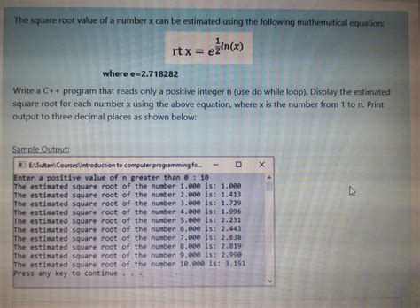 Solved The Square Root Value Of A Number X Can Be Estimated Chegg Com