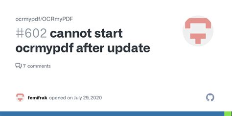 Cannot Start Ocrmypdf After Update Issue Ocrmypdf OCRmyPDF GitHub