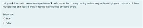Solved Using An R Function To Execute Multiple Lines Of R Chegg Com