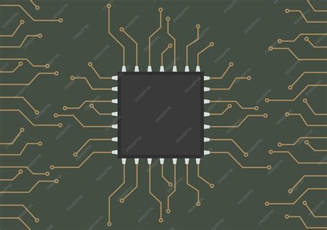 Premium Vector Circuit Board With A Microprocessor For A Computer Scheme Vector Illustration