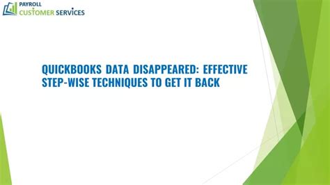 PPT Best Ways To Fix QuickBooks Data Disappeared PowerPoint