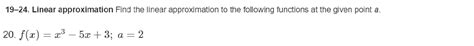solved 19 24 ﻿linear approximation find the linear