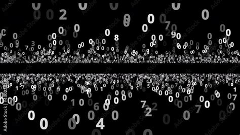 Digital Neural Network Digital Background Of Numbers Moving As One