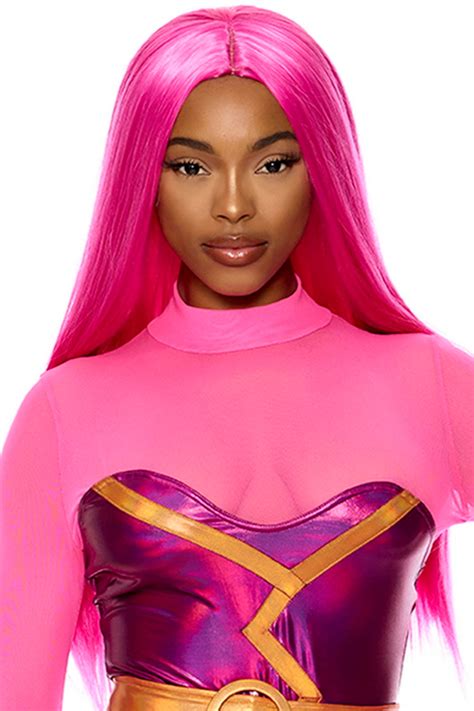 Long Straight Hot Pink Wig Spicy Lingerie