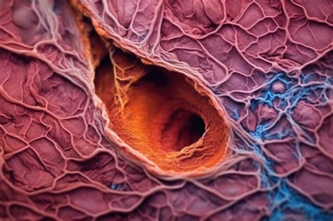 Premium Ai Image Macro Shot Of Liver Tissue Under A Microscope