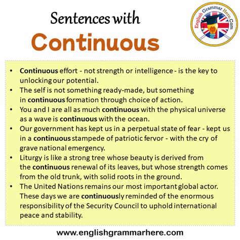 Sentences With Continuous Continuous In A Sentence In English