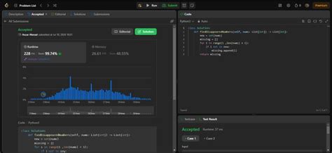anzar ahmad on linkedin 50daysofleetcode leetcode day9 codingchallenge finddisappearednumbers…