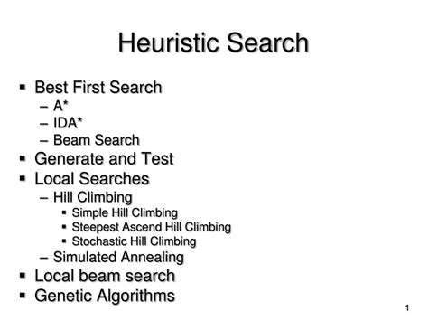 PPT Heuristic Search PowerPoint Presentation Free Download ID