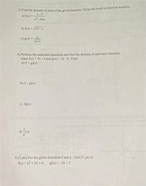 solved 3 find the domain of each of the given function
