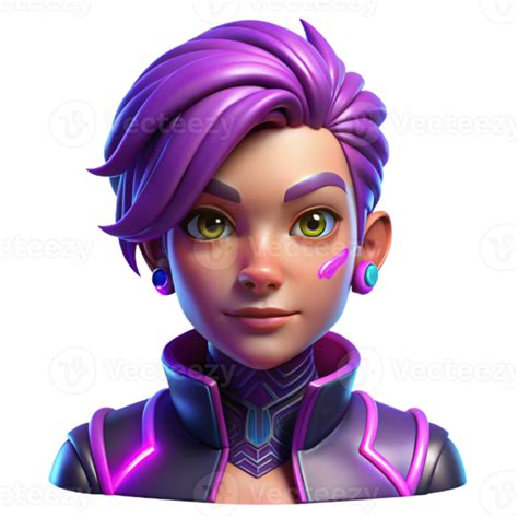 Elegant Minimalist Portrait Of A Non Binary Person With Vibrant Purple