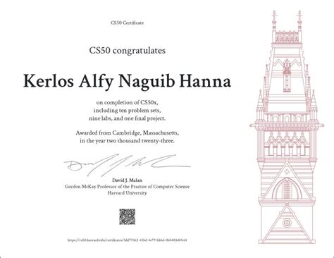 Kerlos Alfy On Linkedin Cs50x Harvard University