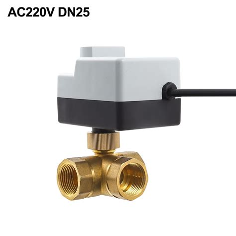ball valve with manual electric ac220v 3 wire 2 control 3 way valve