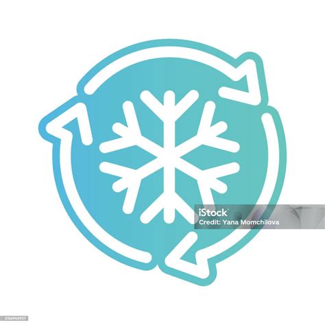 Freezer Control Icon Auto Cooling Or Defrost Conditioning Car Or House Snowflake With Two