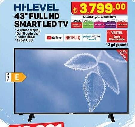 Hi Level 43 inç Full HD Smart Led Tv İndirimde Market