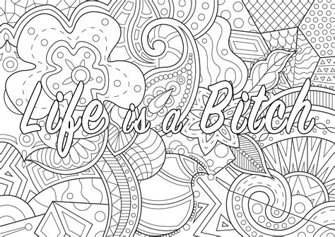 Unleash Your Inner Rebel Curse Word Adult Coloring Pages