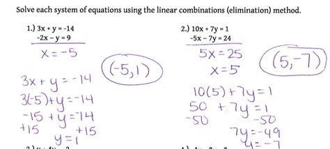 Solve The System Of Equations Using Linear Combination Method Tessshebaylo