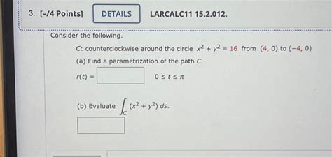 Solved 3 4 Points Details Consider The Following Rt