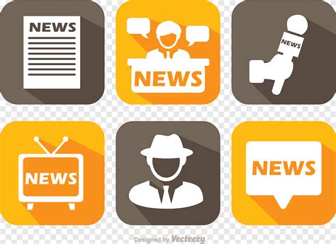 뉴스 미디어 긴 그림자 아이콘 Png Pngegg