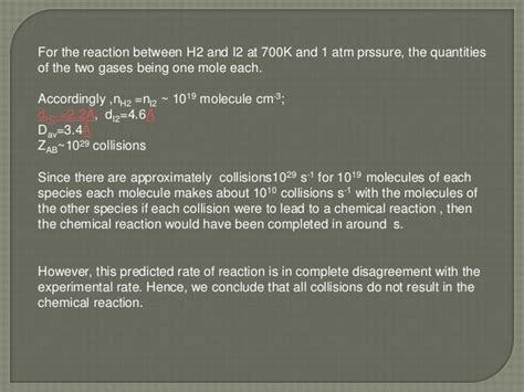 Collision Theory Of Bimolecular Gaseous Reactions