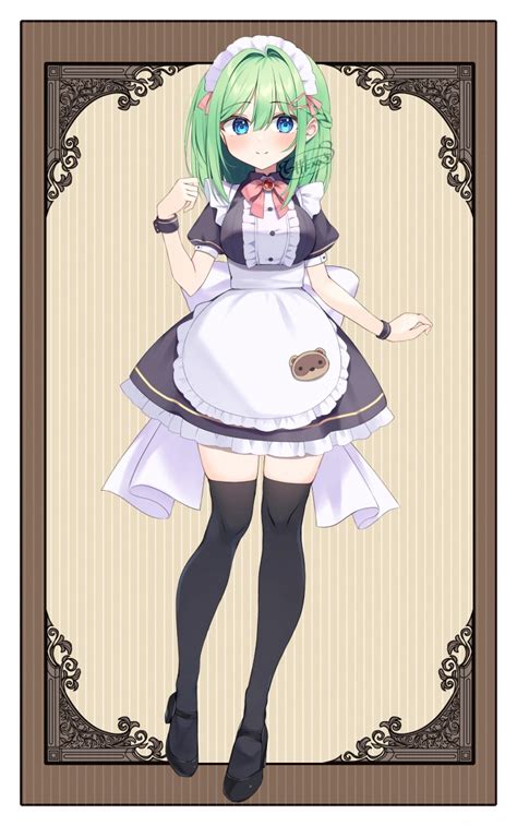 Shirai Tanuki Takeda Emi Original Highres 1girl Apron Back Bow Black Dress Black Shoes