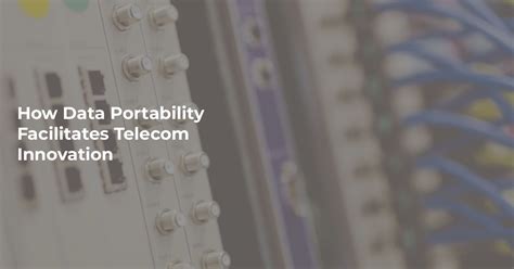 How Data Portability Facilitates Telecom Innovation