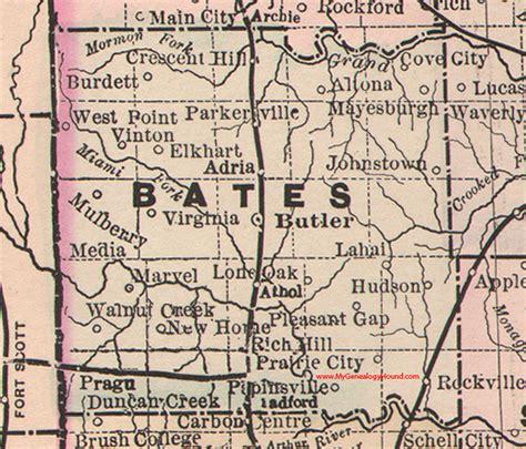 Bates County Missouri Map