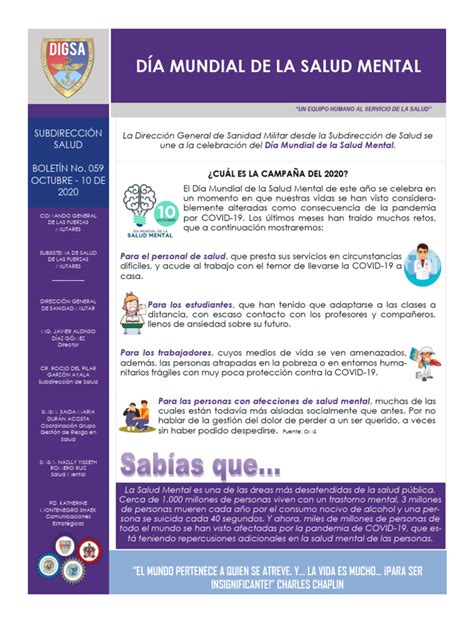 BoletIn N. 059 - DIa Mundial de La Salud Mental | PDF