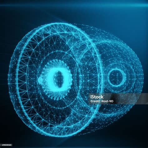 제트 엔진을 추상화 다각형으로 구성 된 추상적인 푸른 점 들과 라인의 제트 엔진 블루 색조 배경 3d 렌더링 와이어 프레임 모델에 대한 스톡 사진 및 기타 이미지 Istock