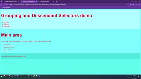 Higher Wdd Lesson 7 Implementation Grouping Selectors Youtube