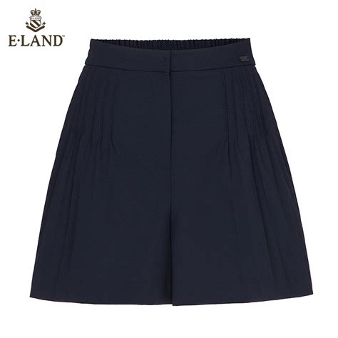 Eland衣恋夏季款小个子通勤风高腰宽松显瘦风琴褶a字西装短裤女虎窝淘