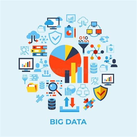 Digital Vector Big Data Icons Set Stock Illustration Illustration Of Computer Analysis 124401250