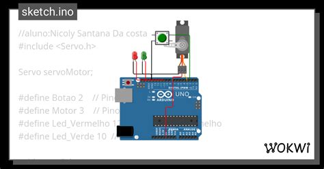Cancela ComLed Nicoly Wokwi ESP32 STM32 Arduino Simulator