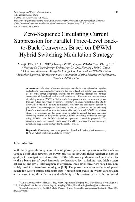 pdf zero sequence circulating current suppression for parallel three