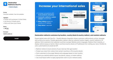 Shopify App Detailed Review Geolocation Redirects Geopro Gempages