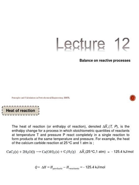 Lecture 12 Principle Cal 2xe Pdf Stoichiometry Chemical Reactions