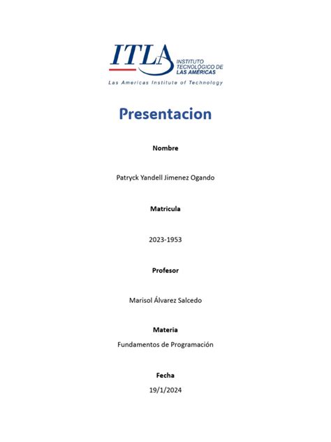 Fundamentos De Programacion 1 Pdf Lenguaje De Programación Programa De Computadora