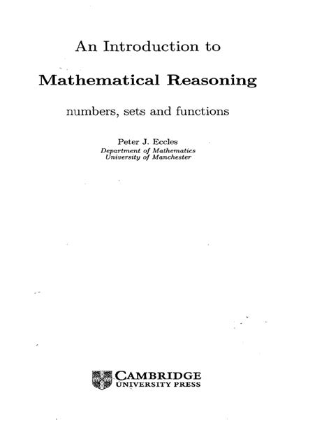 An Introduction To Mathematical Reasonin Pdf Set Mathematics Function Mathematics