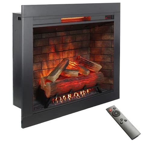 Toolcat 33 In Infrared Electric Fireplace Insert In Black Touch Panel Home Decor Heater