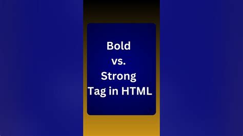 Html B Vs Strong Whats The Difference Explained With Example Shorts Html Htmlcss Html5