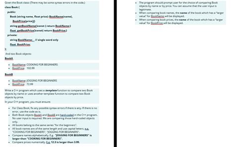 Solved Given The Book Class There May Be Some Syntax Chegg Com
