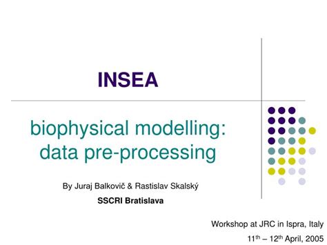 Ppt Insea Biophysical Modelling Data Pre Processing Powerpoint Presentation Id3318609