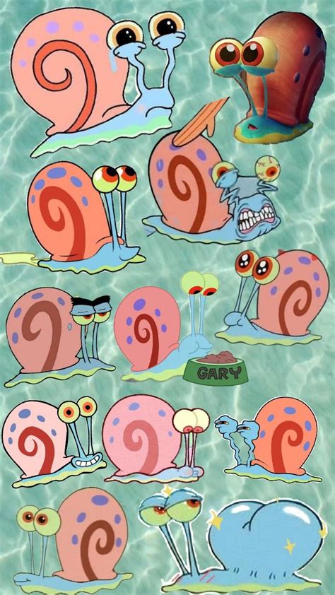 Gary🐌 Spongebob Drawings Snail Art Custom Iphone Stickers