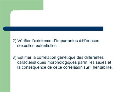 Variation sexuelle dans l héritabilité et la corrélation génétique