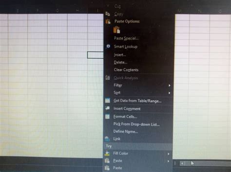 Excel Right Click Menu Missing